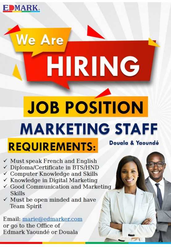 EDMARK CAMEROUN – Marketing staff – Yaoundé, Doual..