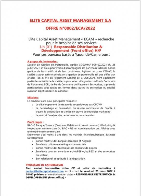 ELITE CAPITAL ASSET MANAGEMENT S.A – RESPONSABLE D..