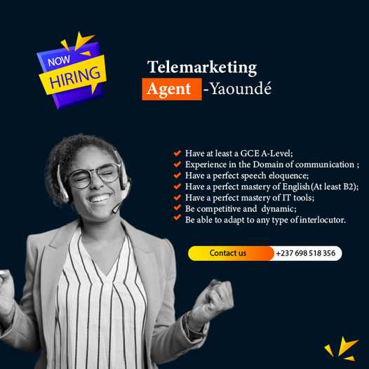 Nzali-Support﻿ – AGENTS TÉLÉMARKETING H/F – Yaound..
