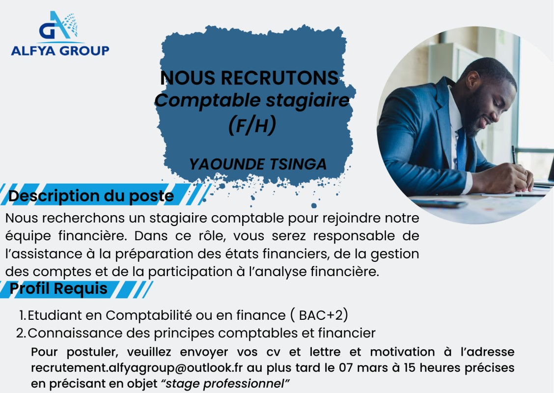 ALFYA GROUP – Comptable stagiaire #compt..